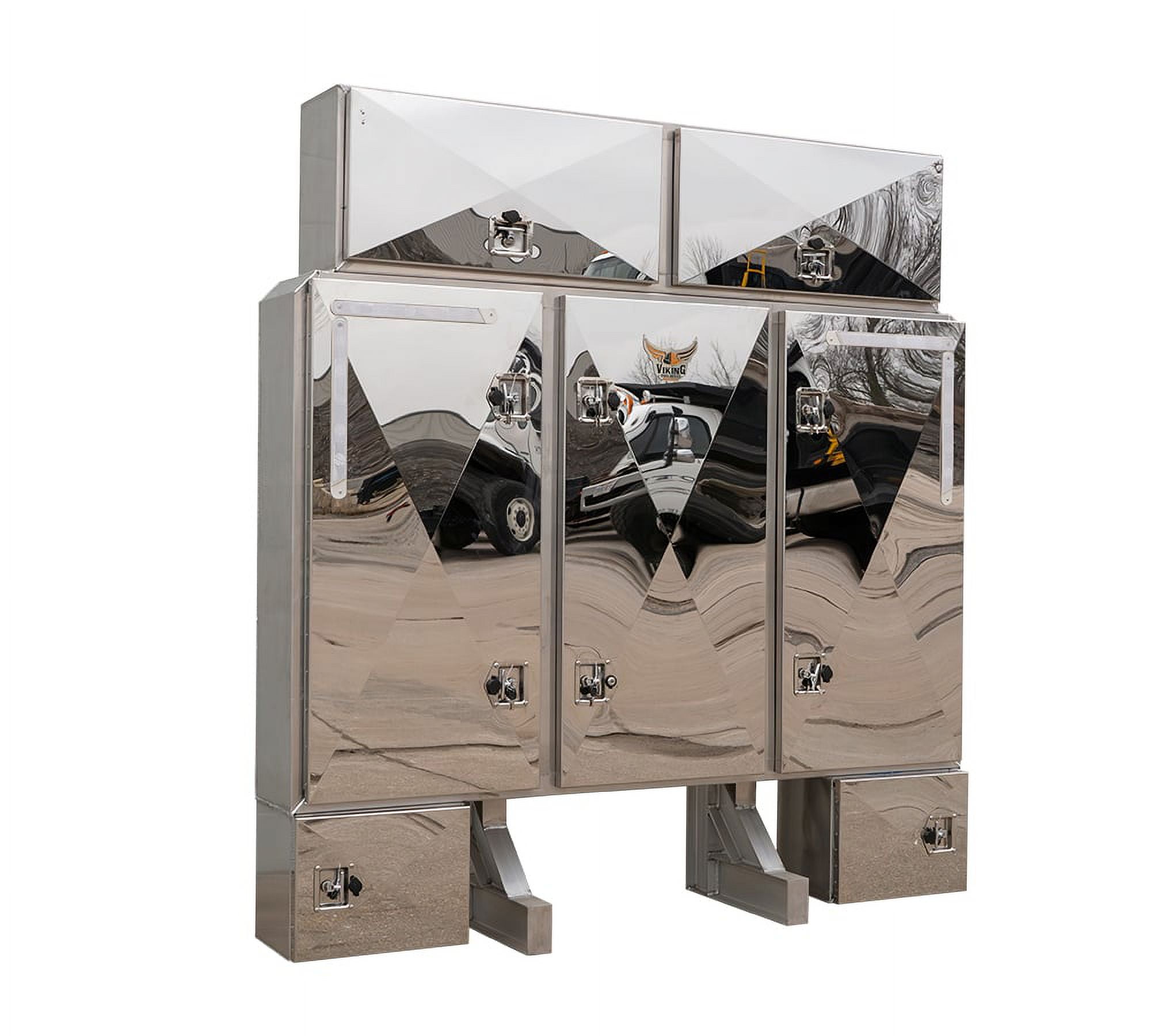 84" x 80" x 14" Viking Vaulted Aluminum Flatbed Trailer Cab Rack with ...