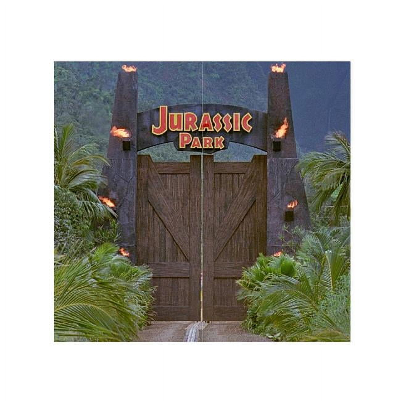84 x 88 x 1 in. Backdrop Double Wide Jurassic World Gate Cardboard ...