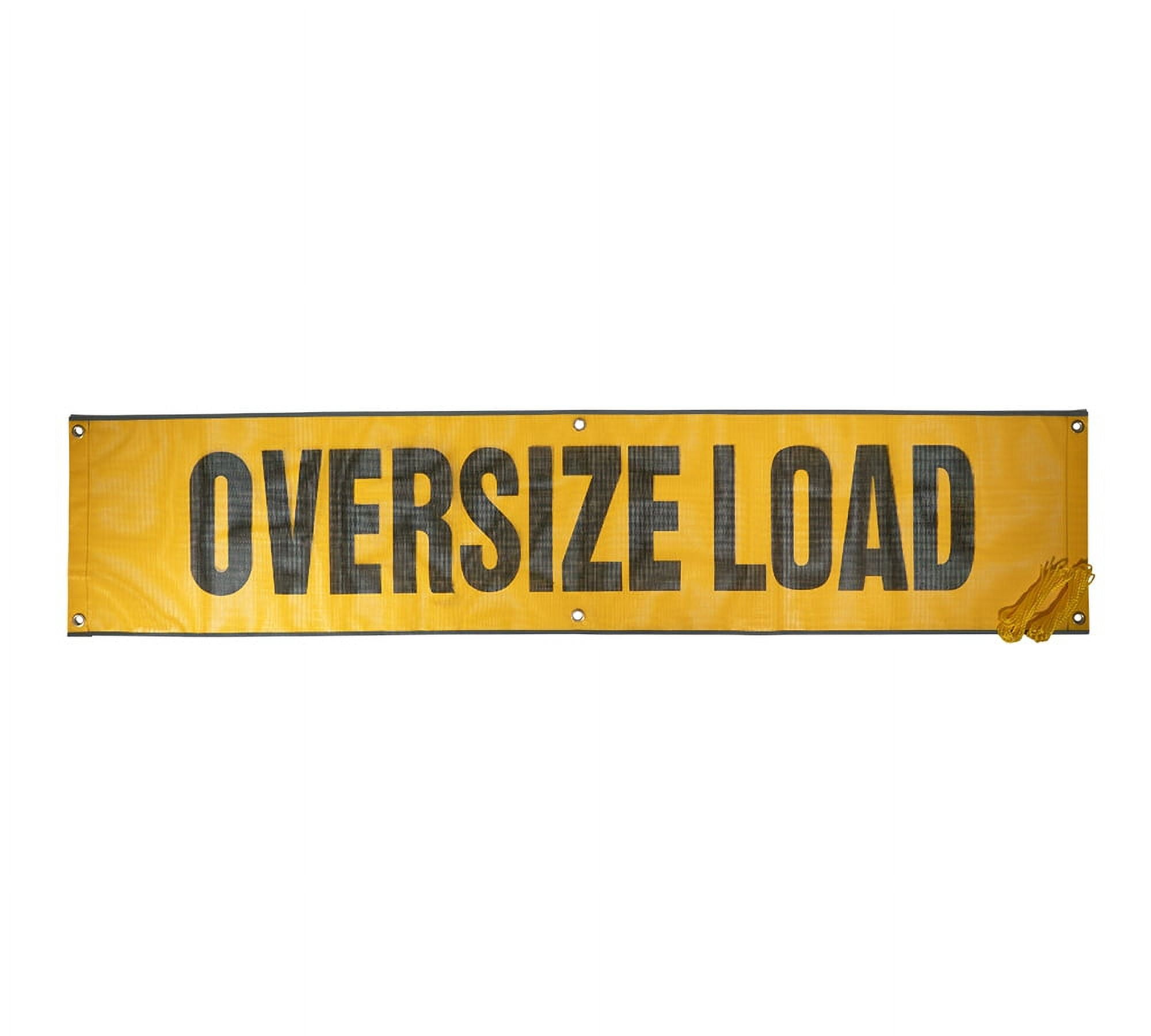 84"x18" Oversize Load Sign w/ Grommets & 44" (4) Ropes - Refletive ...