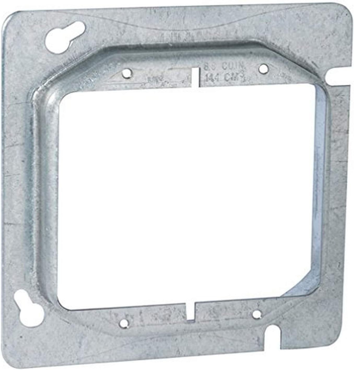 840 Square Mud Ring Cover, 2-Device, 3/4", Raised, 4-11/16" (Pack of 25 ...