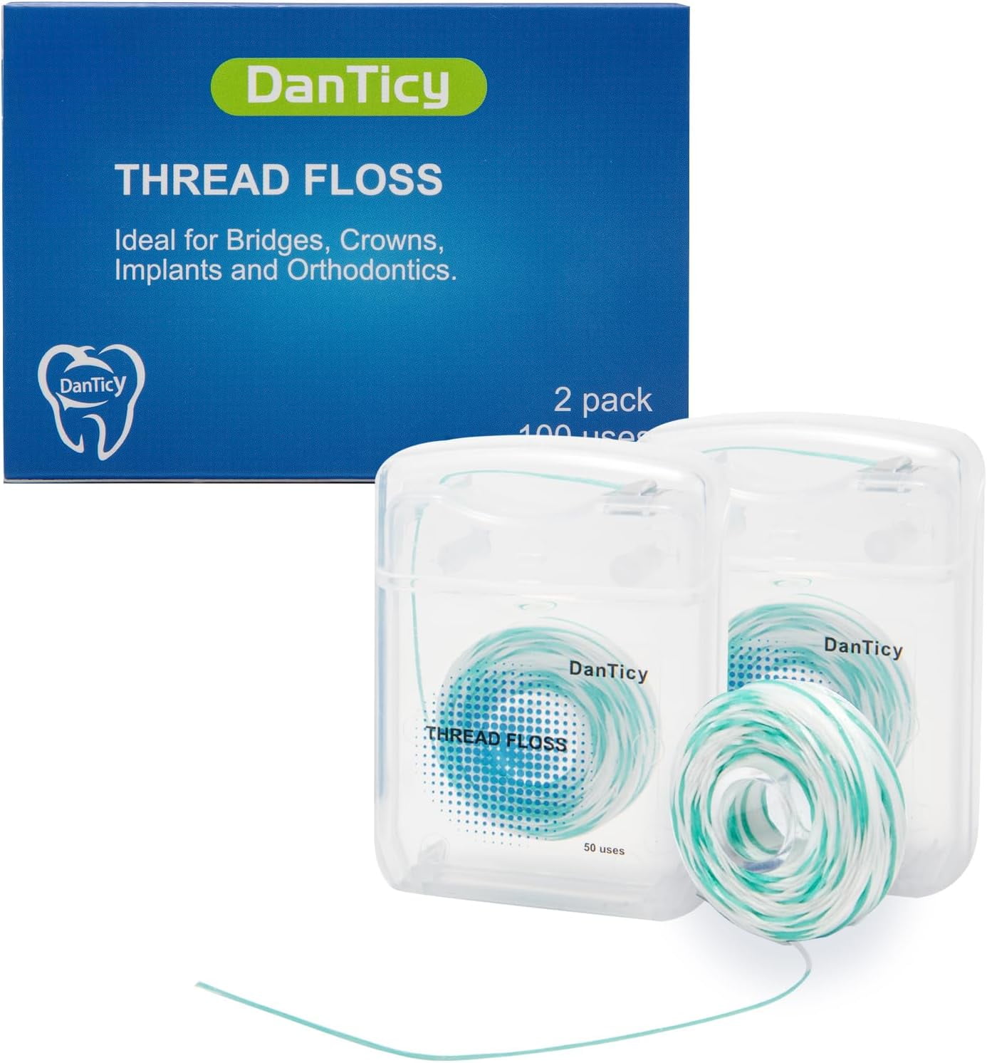 840D Fluffy Floss Threaders,Deep Clean Dental Floss for Braces, Bridges ...