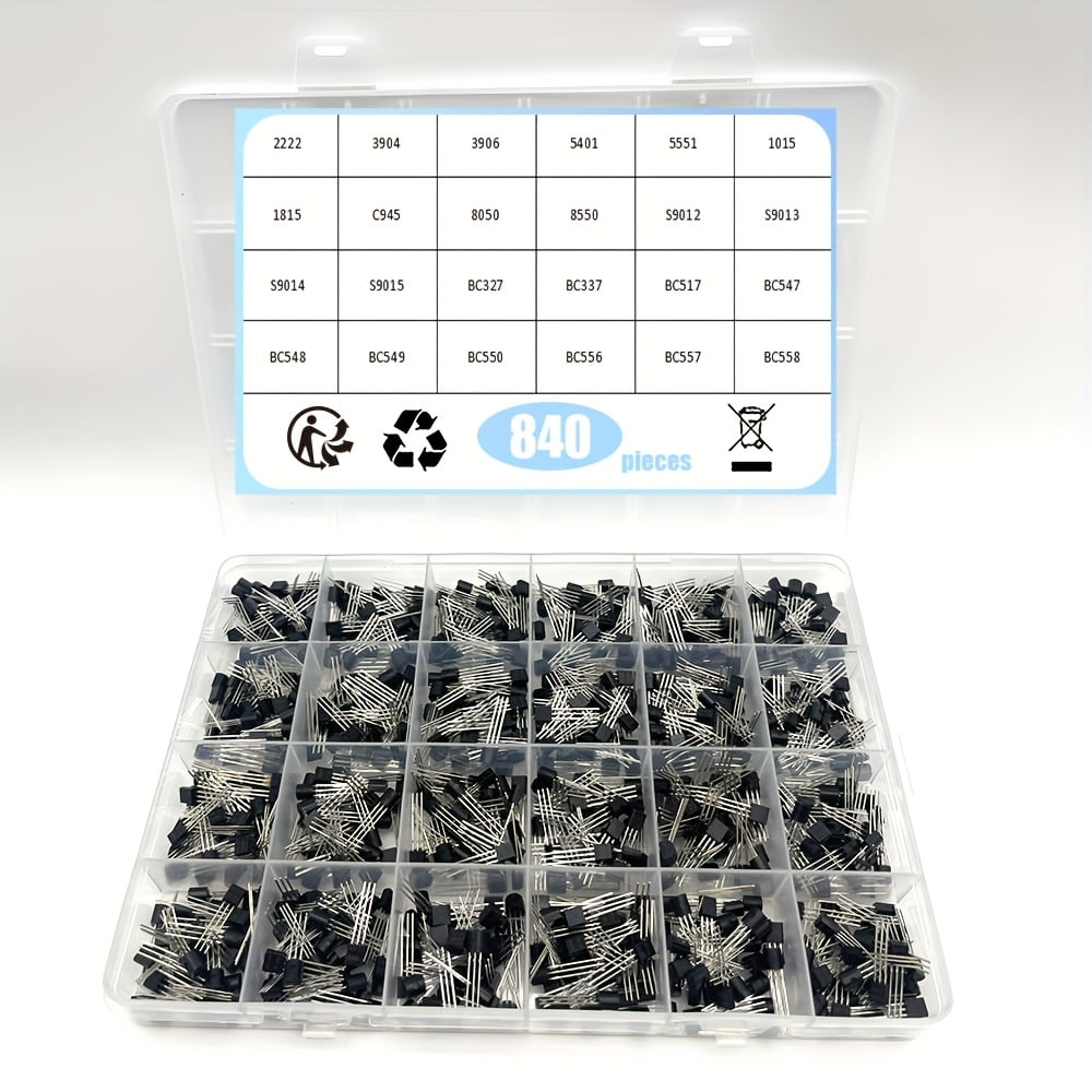 840pcs/set 24Values TO-92 Transistor Assortment Kit BC327 BC337 BC547 ...