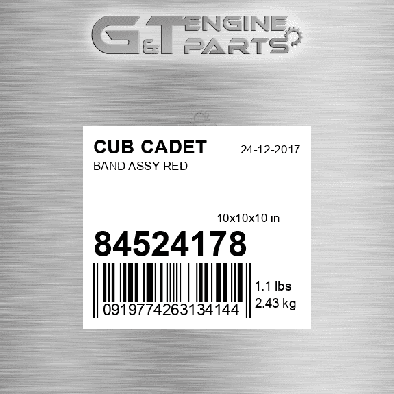84524178 BAND ASSY-RED fits CUB CADET (New OEM) - Walmart.com