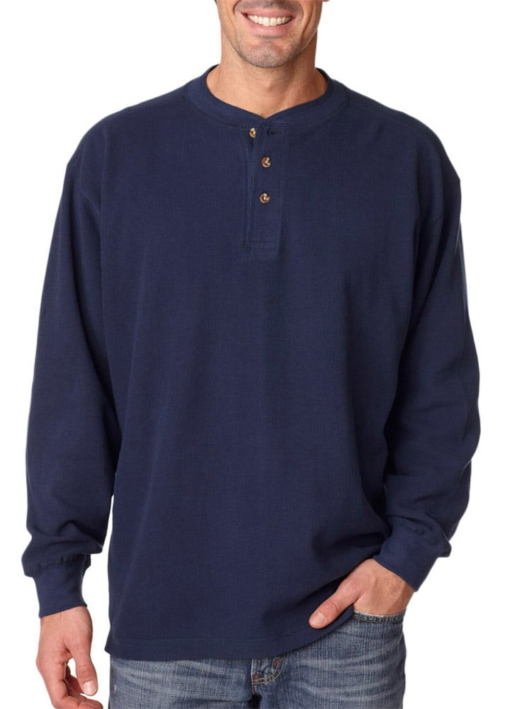 8456 Adult Mini Thermal Henley -Navy-Medium - Walmart.com