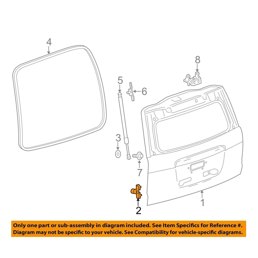 84655838 Lower Tailgate Rubber Bumper For Cadillac Escalade Chevrolet ...