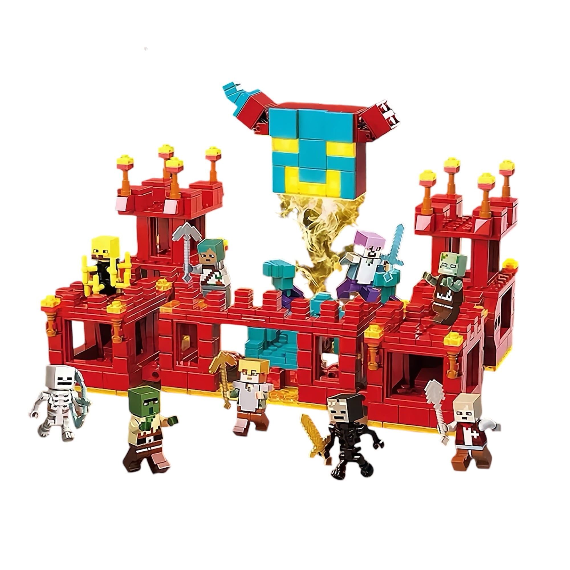 849 PCS Building Blocks, DIY Guardian Castle Set with LED for Kids ...