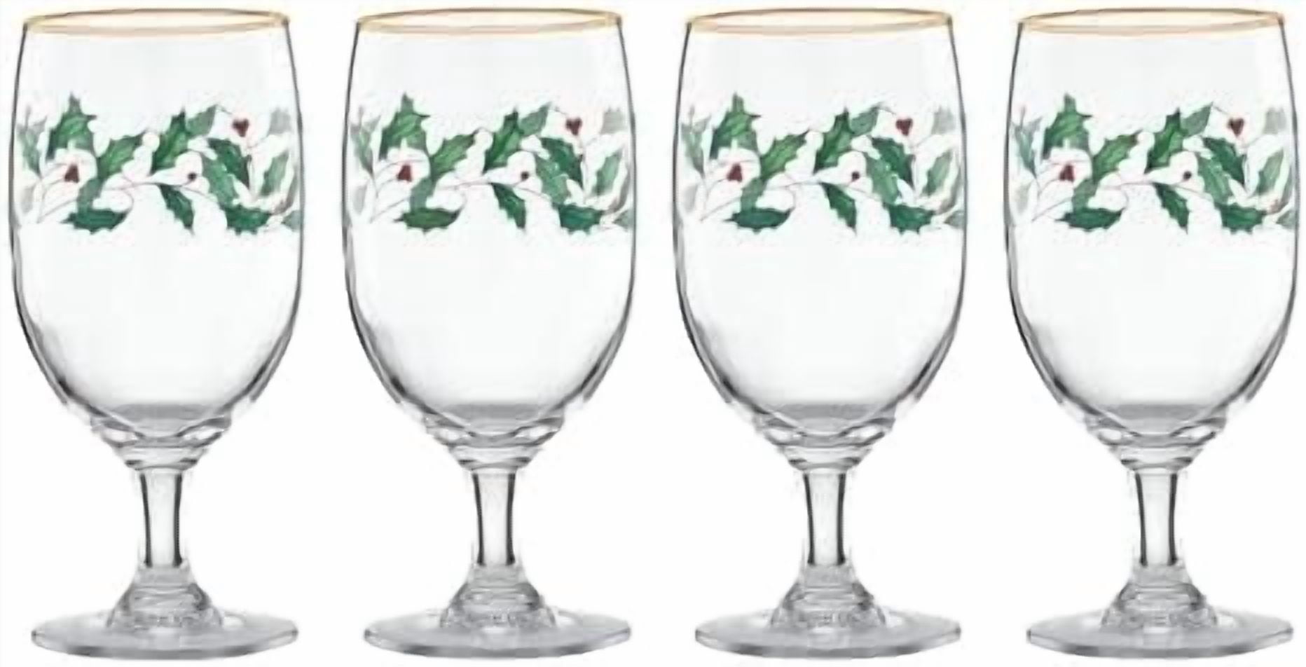 849606 Holiday 4-Piece Iced Beverage Glass Set, Christmas Dinnerware ...