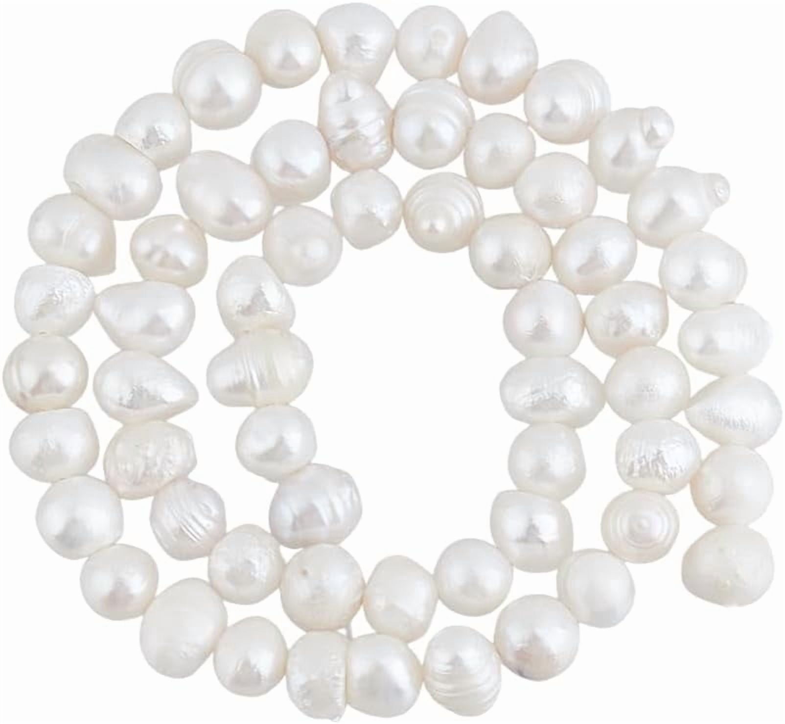 About 84Pcs Freshwater Pearl Beads 1 Strand Oval Pearl Beads Beige ...