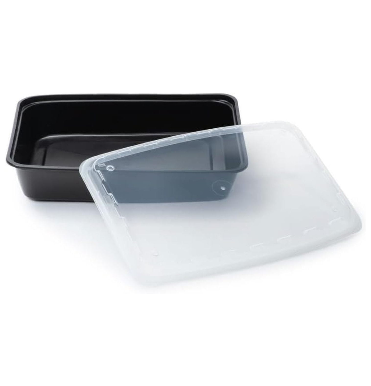 84oz Rectangular Microwavable Black Plastic Meal Prep Containers with ...
