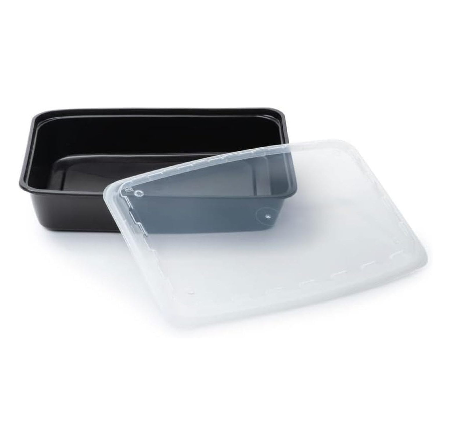 84oz Rectangular Microwavable Black Plastic Meal Prep Containers with ...