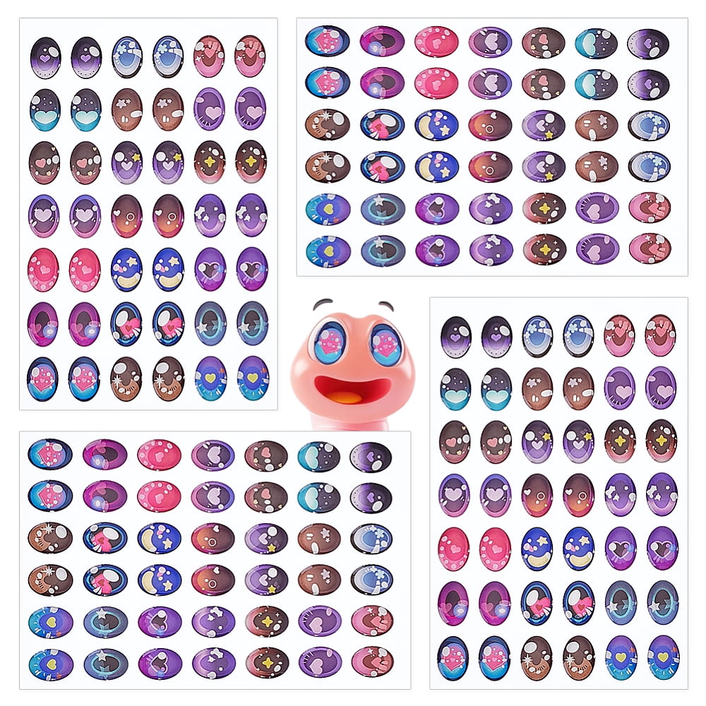 84pairs Decorative Eye Stickers Oval Eye Sticker Label Colorful Eyes ...