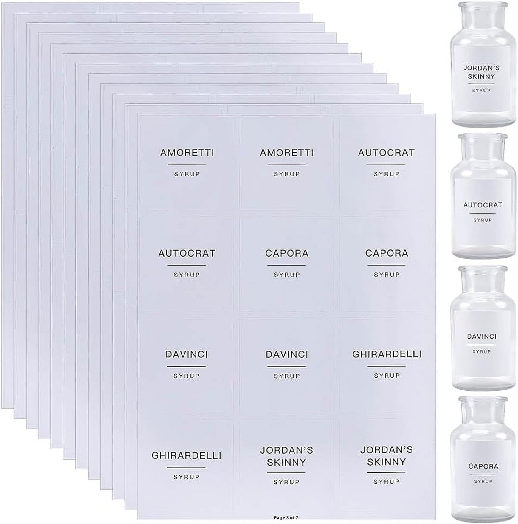 84pcs Kitchen Pantry Labels Waterproof Bottle Label Stickers Removable ...