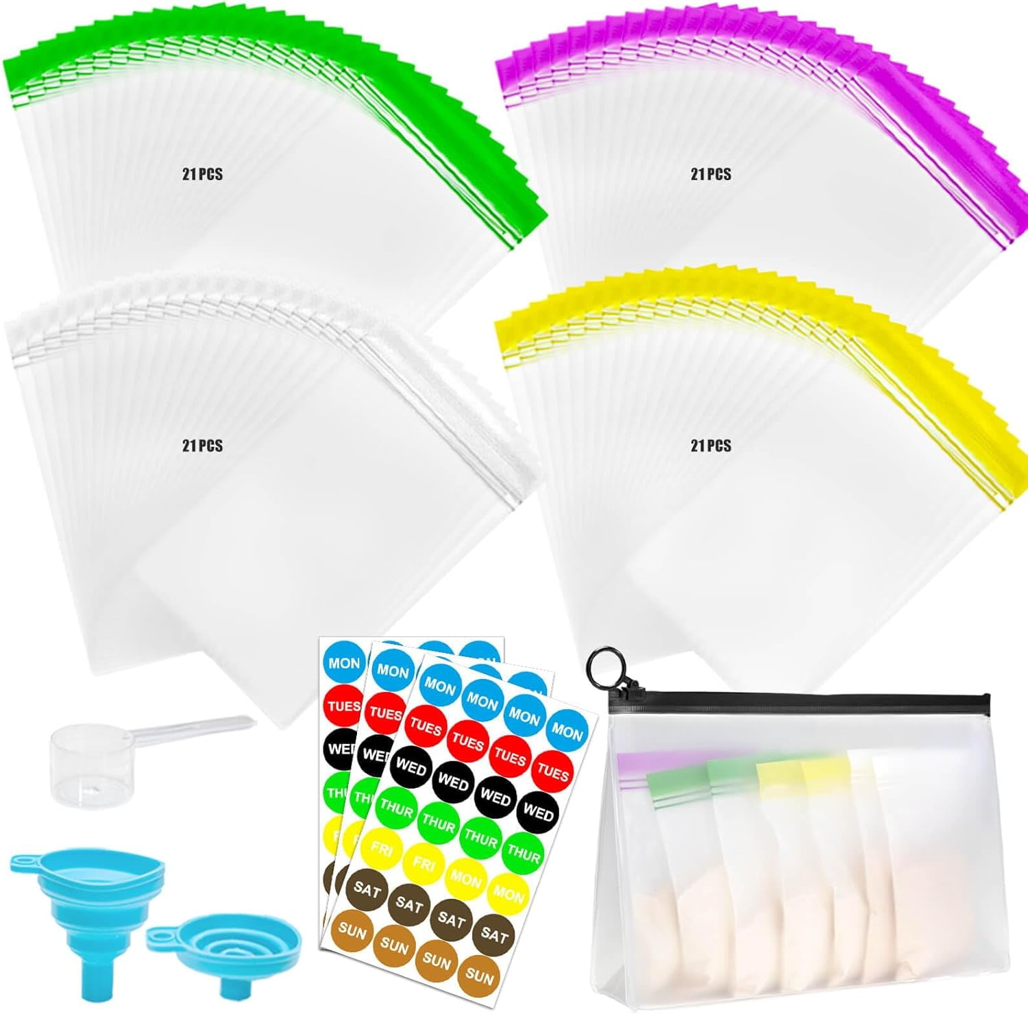 84pcs Protein Powder Travel Container, Single Dose Bags and a Large ...