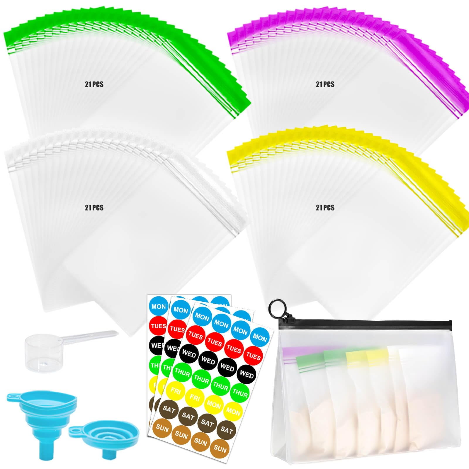 84pcs Protein Powder Travel Container, Single Dose Bags and a Large ...