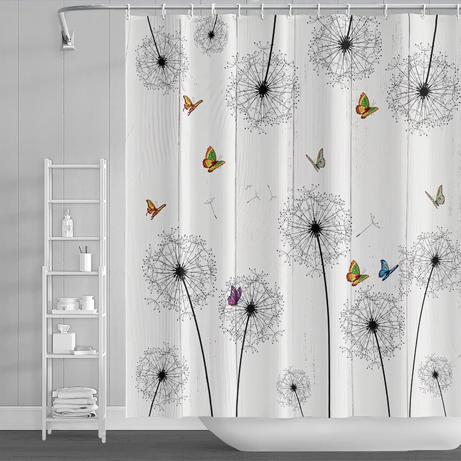 84x72inch Modern Concise Themed Shower Curtain Colorful Butterflies ...