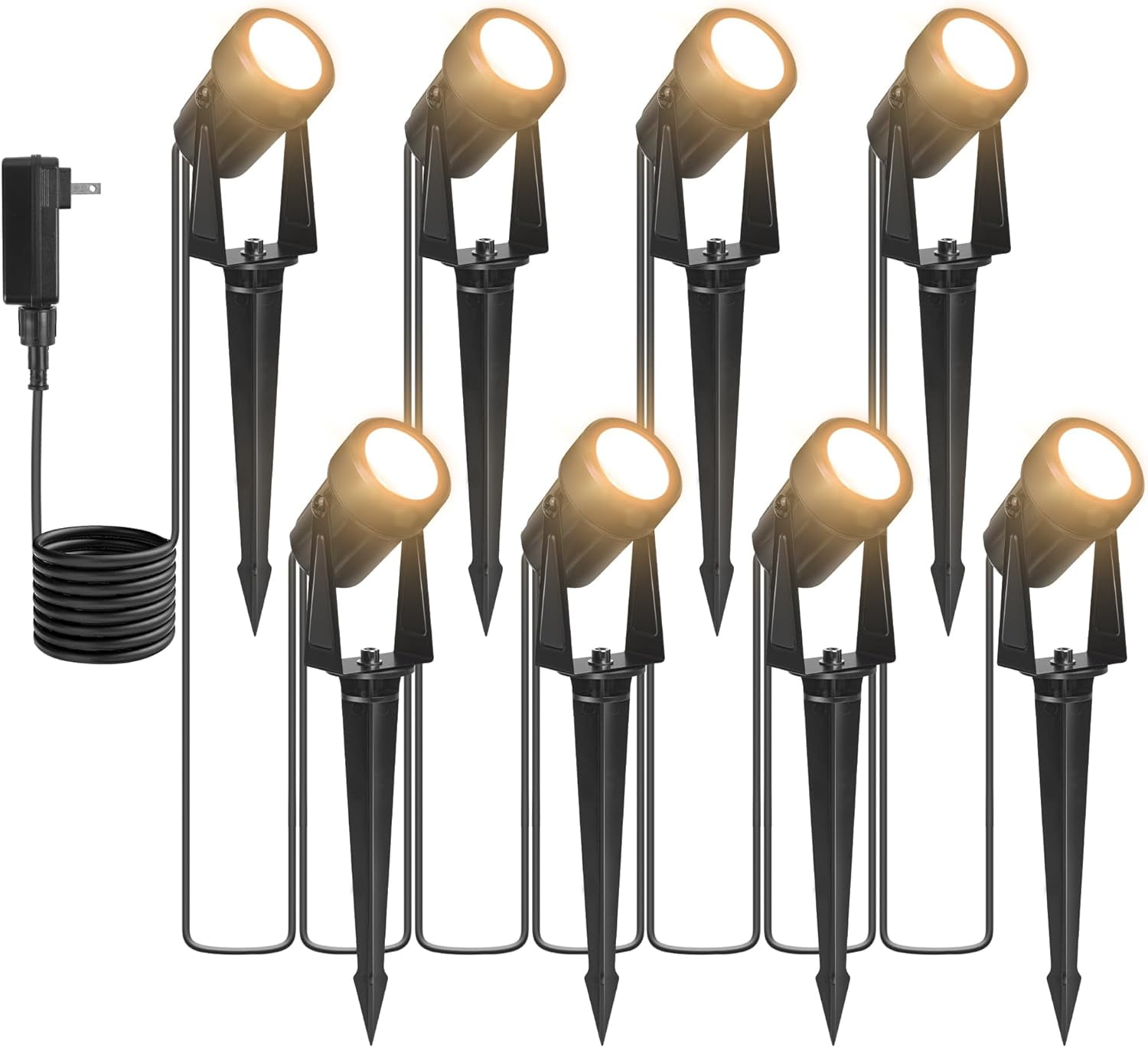 85.3FT LED Outdoor Landscape Spot Light Low Voltage, 24W Wired Uplight ...