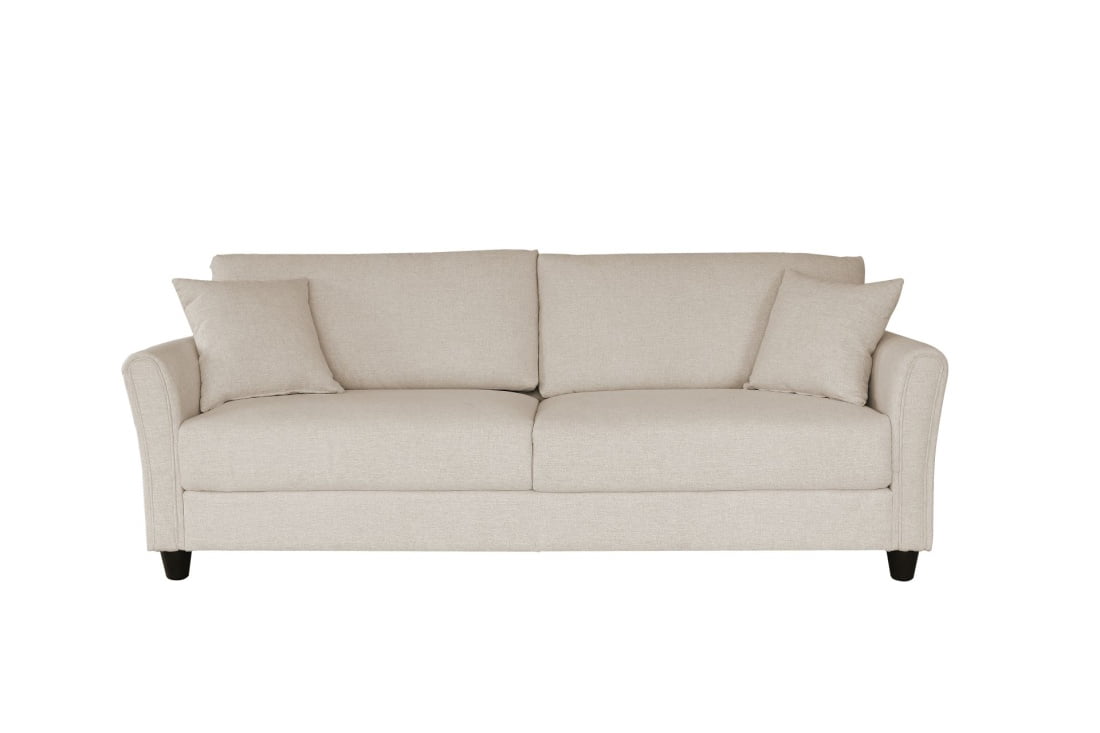 85" Accent Sofa, Modern Linen Couch with 2 Pillow and Solid Wood Frame ...