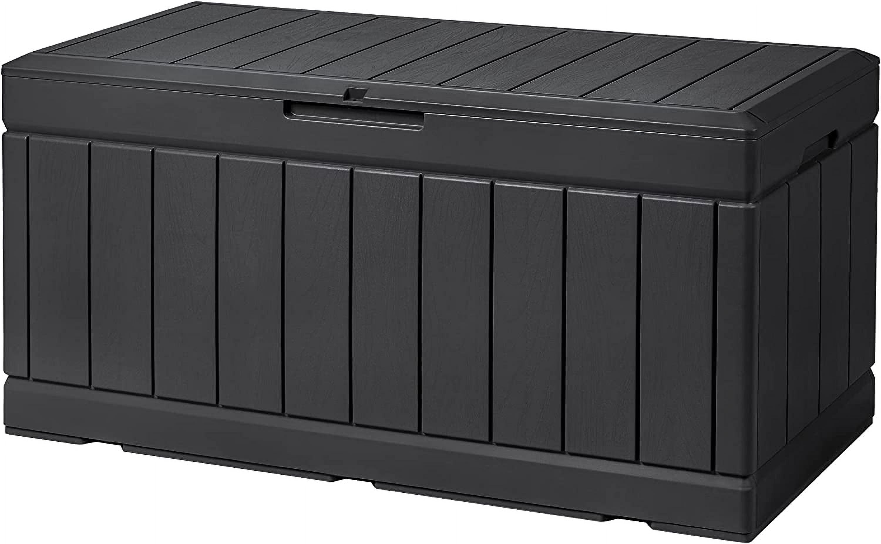 85 Gallon Deck Box Lockable Resin Outdoor Storage Box waterproof ...
