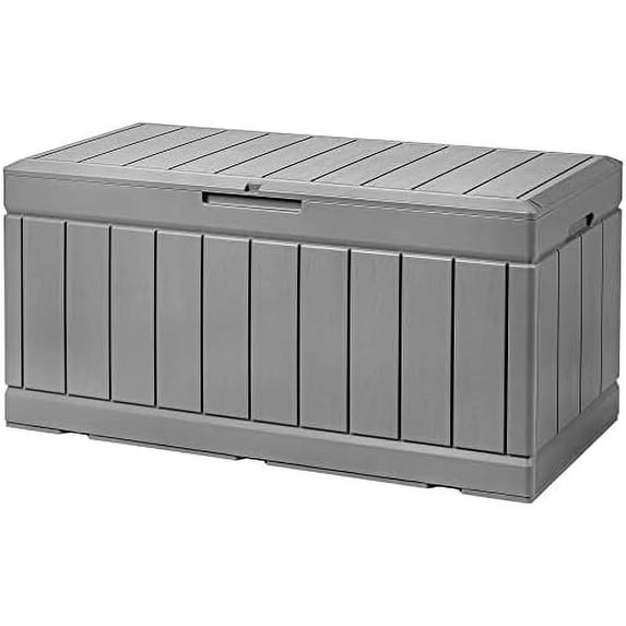 85 Gallon Deck Box Lockable Resin Outdoor Storage Box waterproof ...