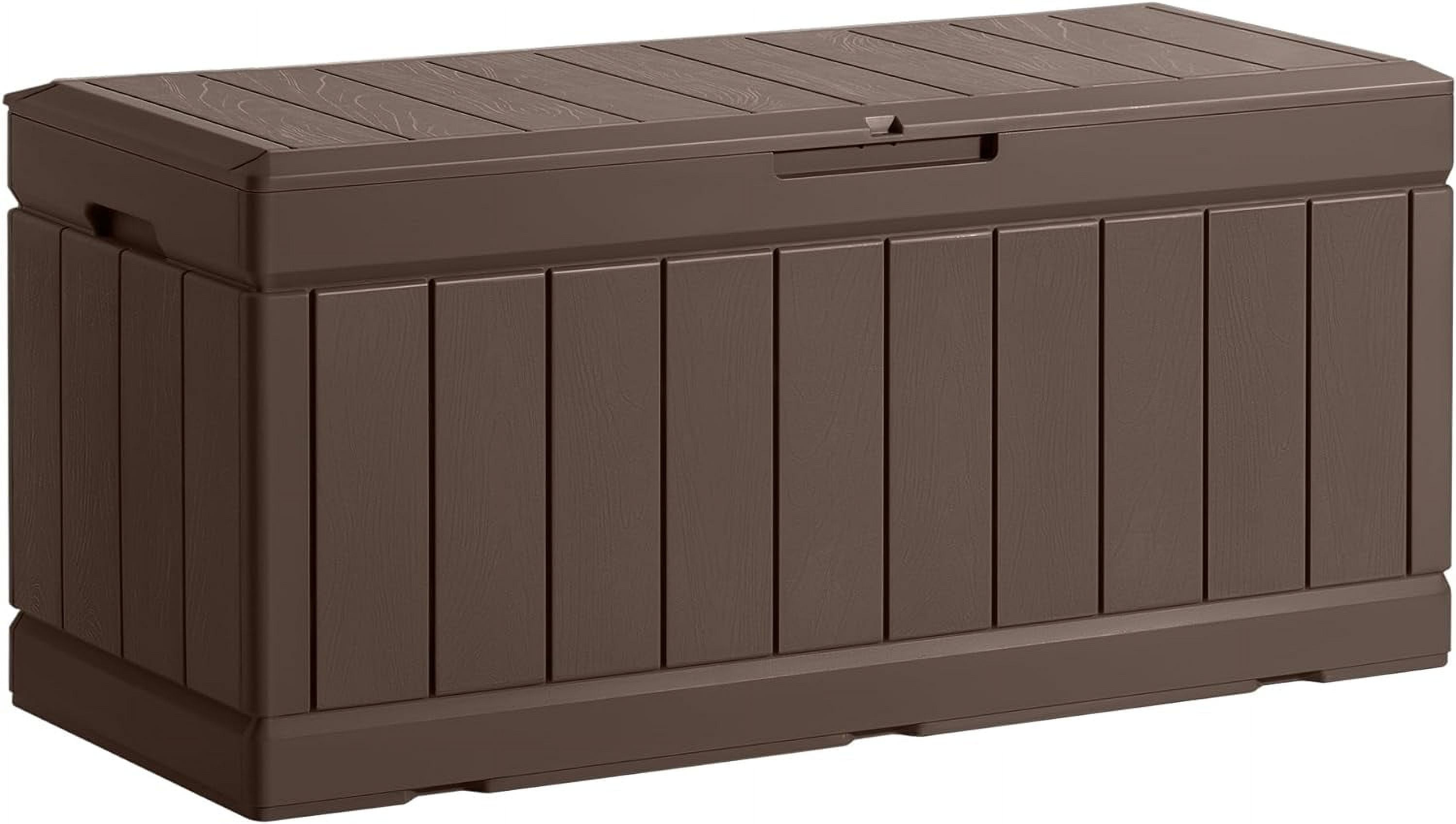 85 Gallon Large Resin Deck Box Waterproof Outdoor Storage with Padlock ...