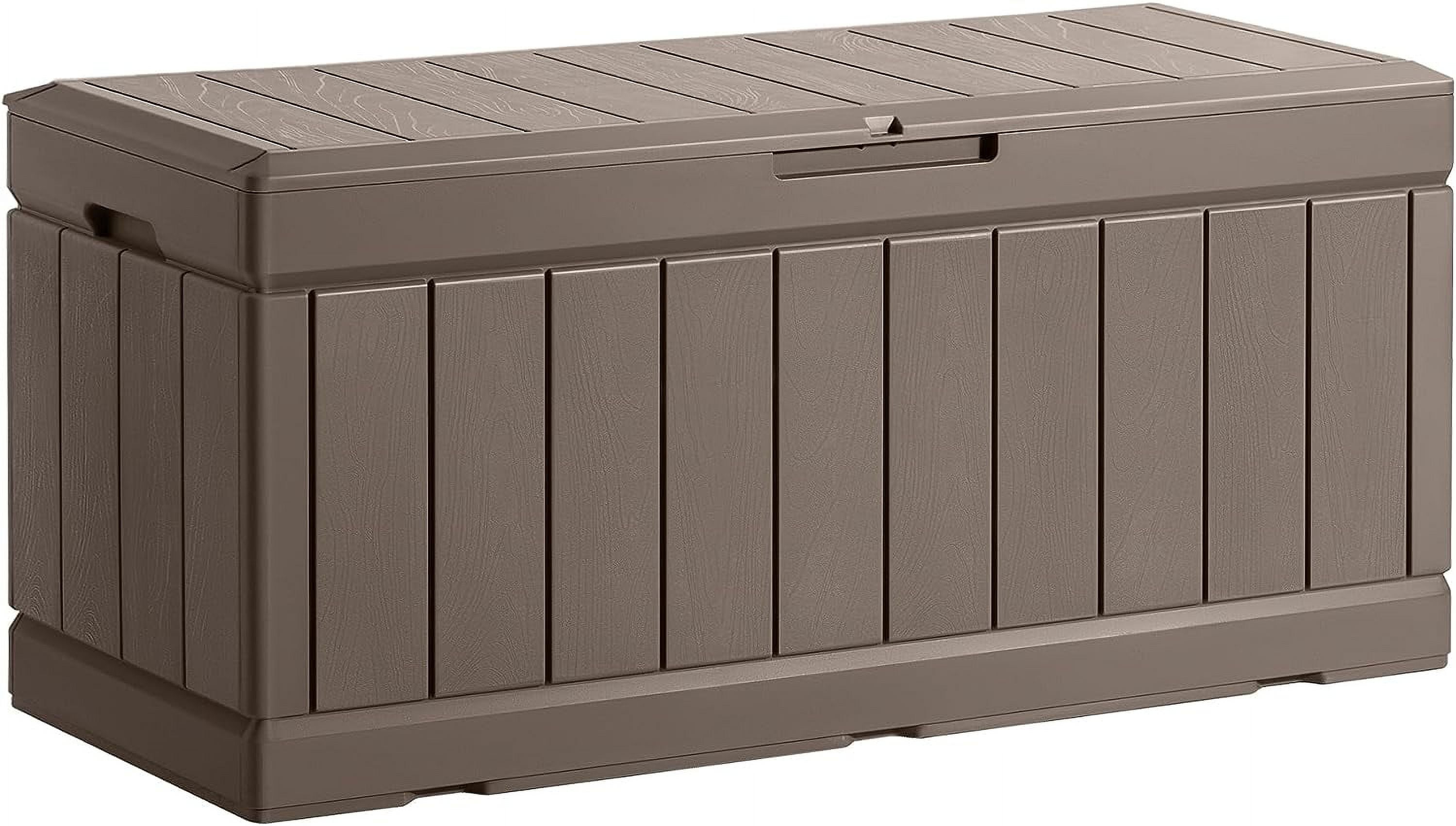 85 Gallon Large Resin Deck Box Waterproof Outdoor Storage with Padlock ...