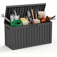 85 Gallon Outdoor Deck Box, Weather-Resistant Resin Patio Storage Box ...