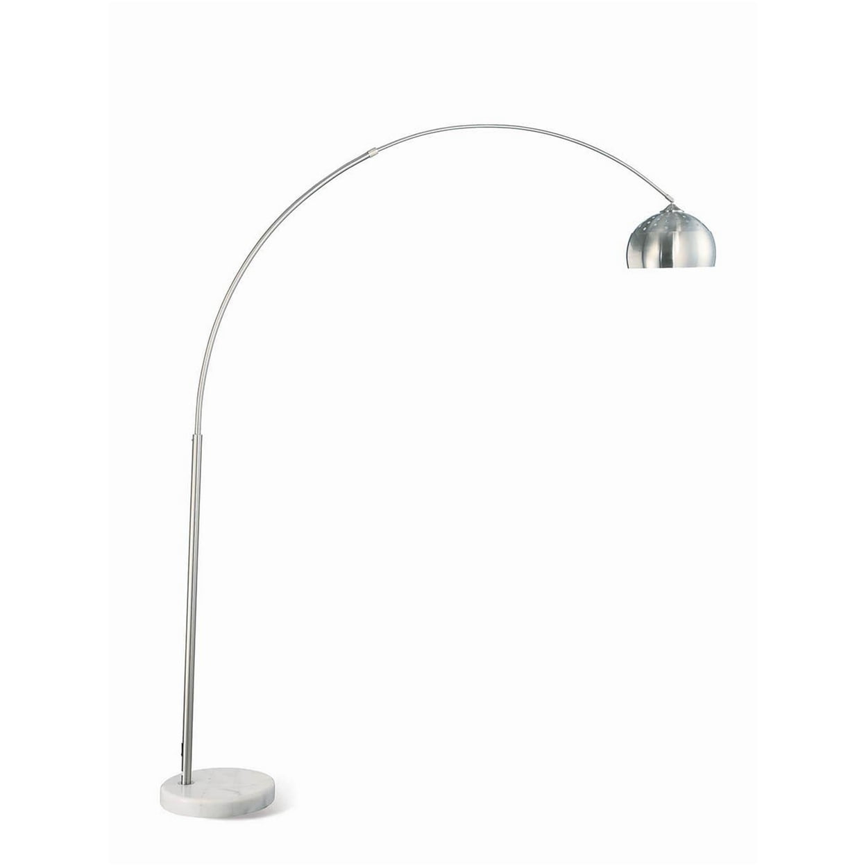 85 Inch Floor Lamp with Arched Body Binary Switch Marble Base Silver ...