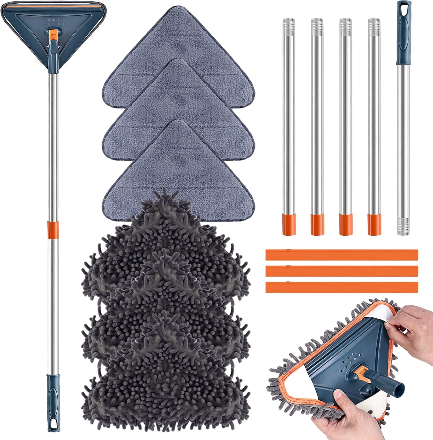 85 Inch Wall Cleaner with Long Handle, 360? Rotatable Wall Mop, Wall ...