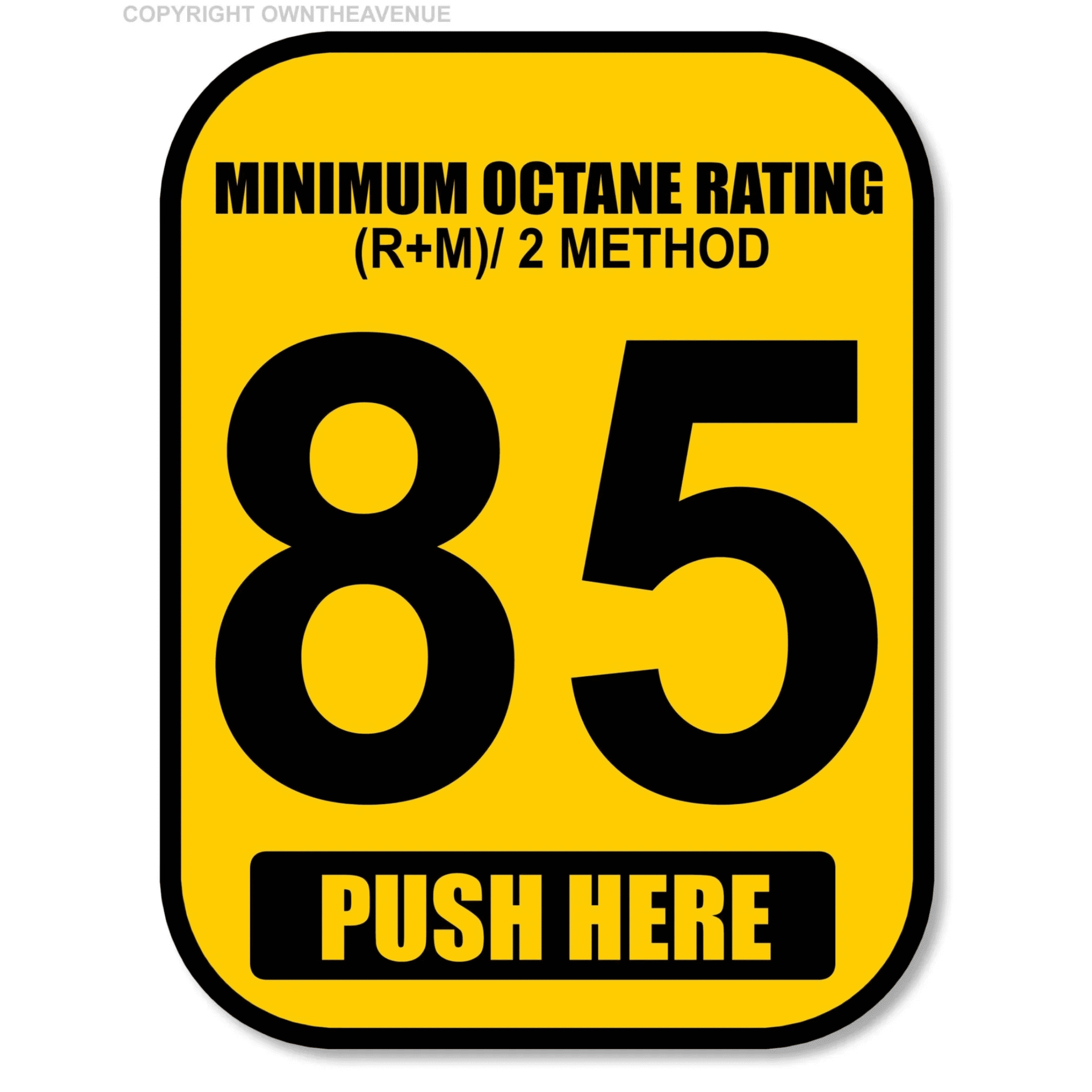 85 Octane Gas Pump Button Label Vinyl Sticker Gasoline Petrol Decal 2x2 ...