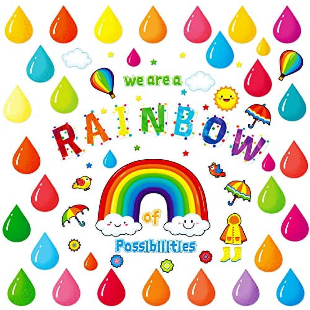 85 PCS Rainbow Cutout Set, Motivational We Are A Rainbow of ...