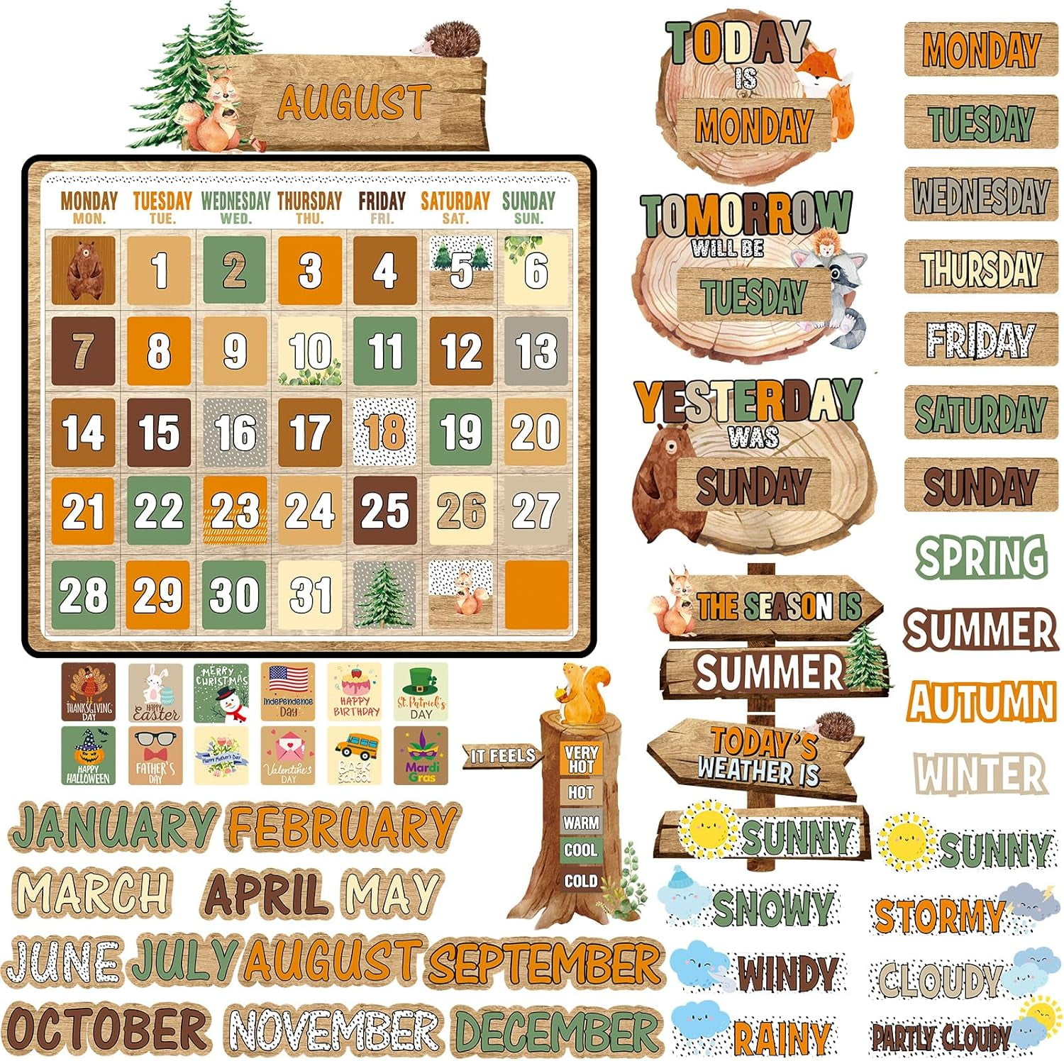 85 Pcs Calendar Bulletin Board Set Classroom Calendar Bulletin Board ...