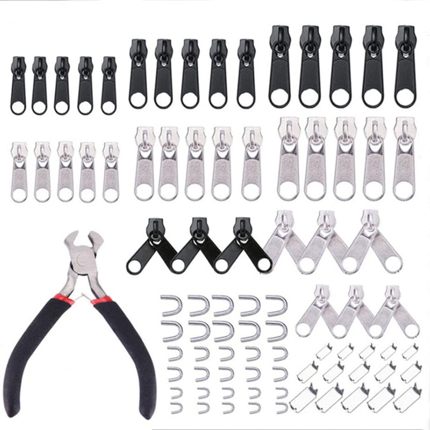 85 Pcs Pure Copper and Zinc Alloy Zipper Replacement Zipper Repair Kit ...