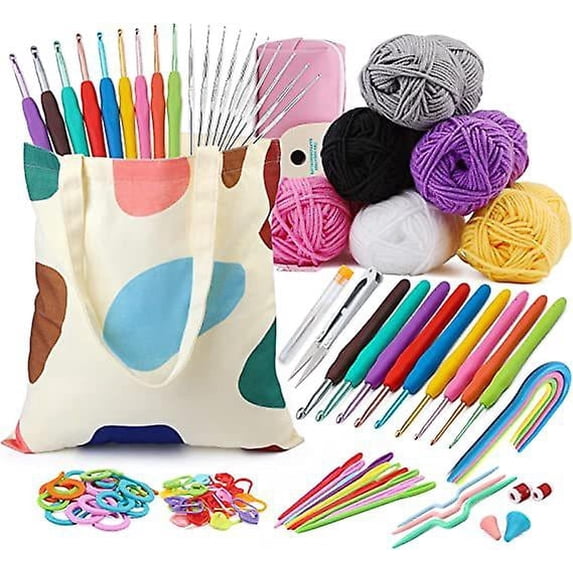 85 Piece Crochet Kit With Crochet Hooks Yarn Set - Premium Bundle ...