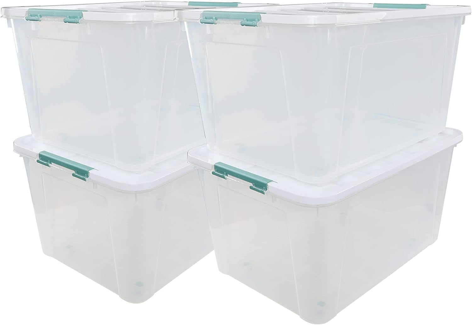 85 Quart Stackable Large Plastic Storage Containers with Lids and ...