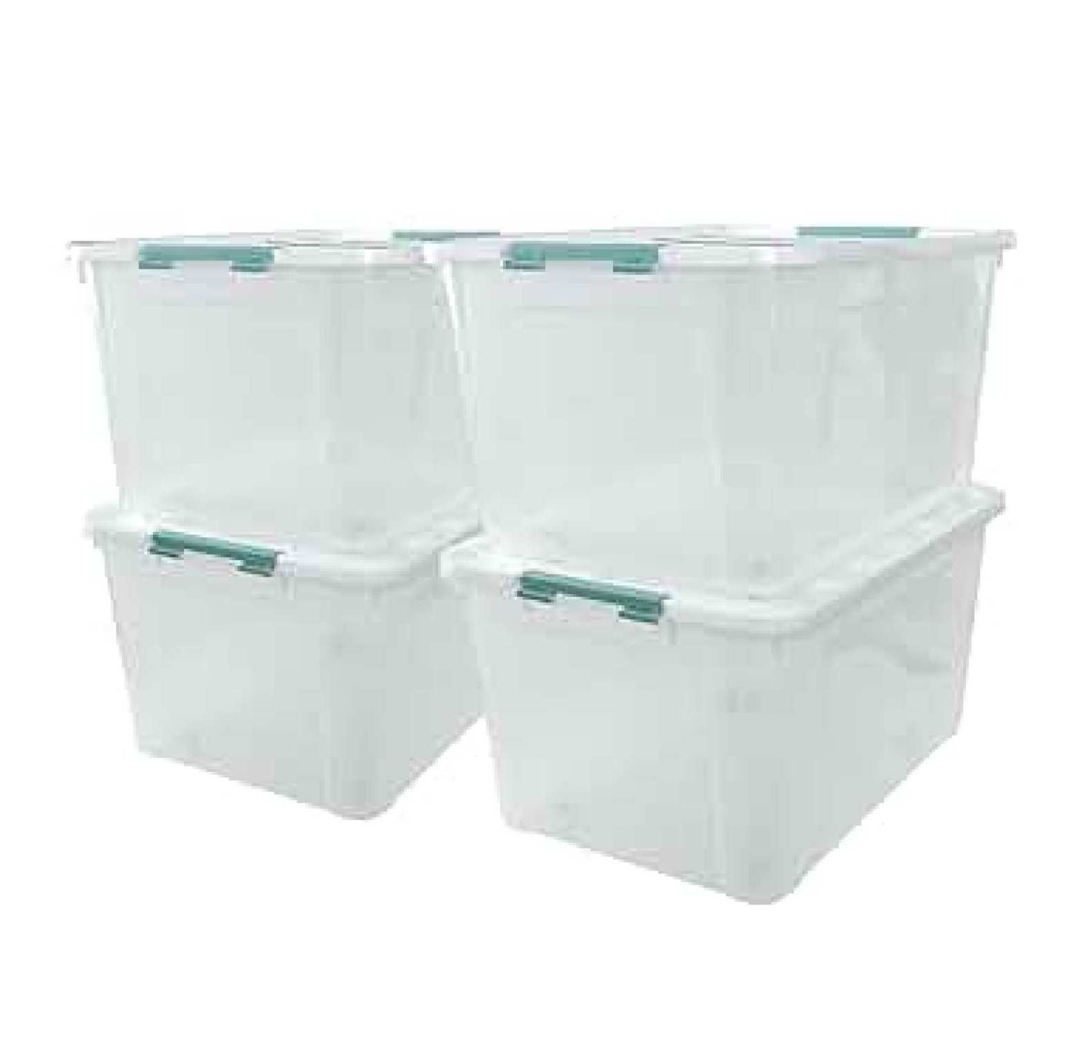 85 Quart Storage Bins with Lids and Wheels, 4-Pack - Large Clear ...
