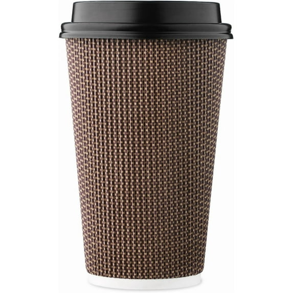 [85 SET]Harvest Pack 16 oz Disposable Coffee Cups, Insulated Ripple ...