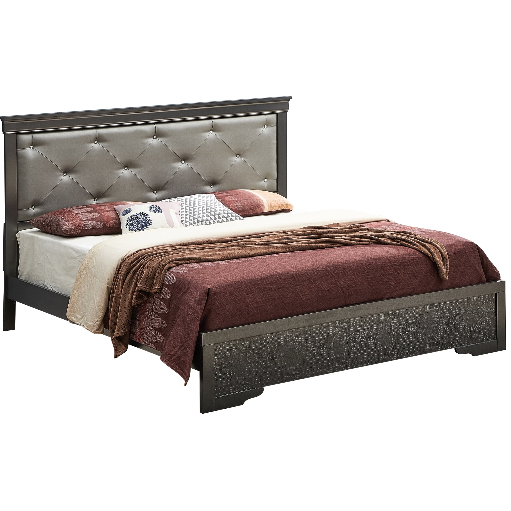 85"d X 63"w Black Transitional Queen Bed - And Comfortable Sleeping ...