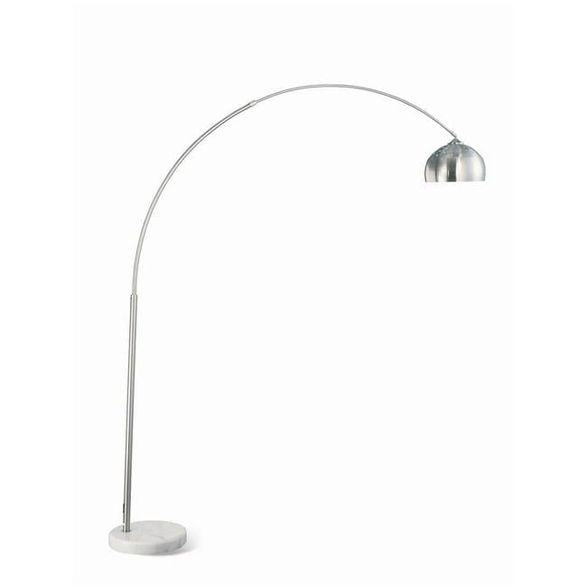 85 in. Binary Switch & Marble Base Floor Lamp with Arched Body, Silver ...