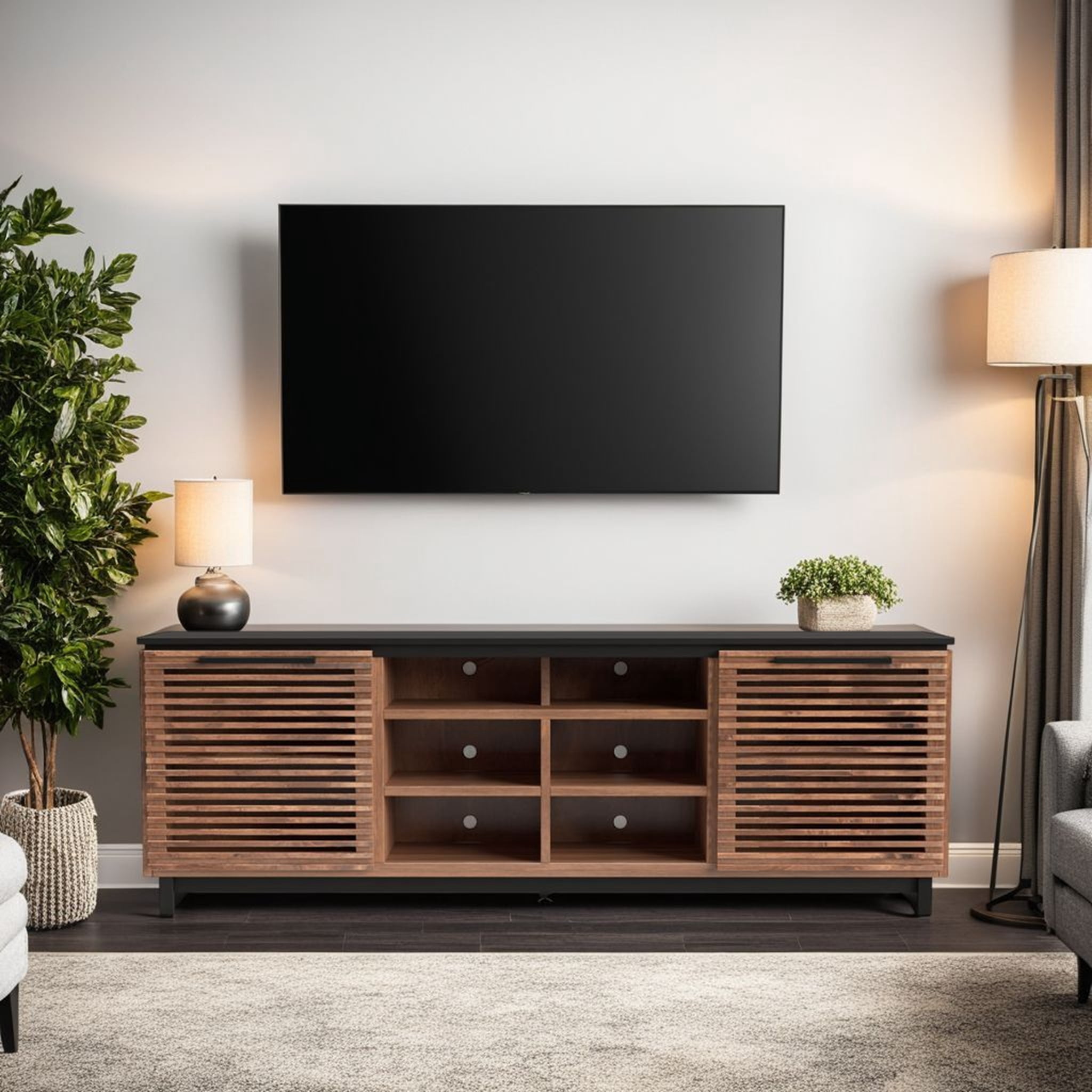 85 inch TV Stand Console for TVs up to 95 inches, No Assembly Required ...
