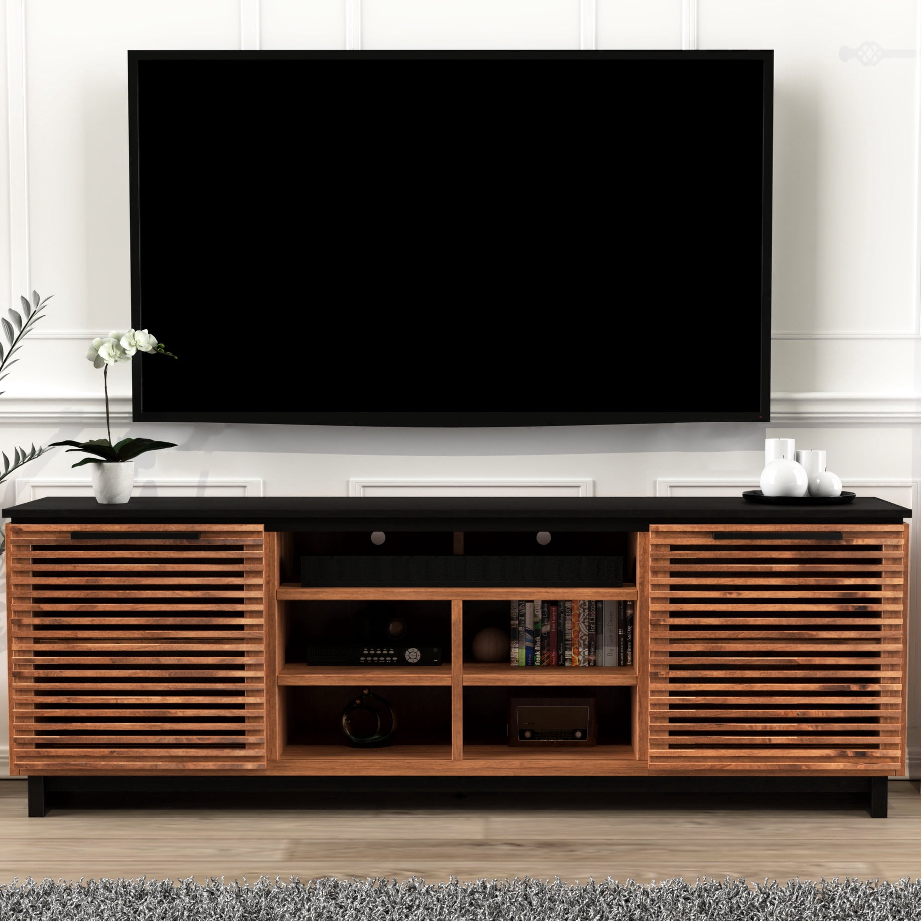 85-inch TV Stand with Storage | Holds up to 95-inch TVs, Living Room ...