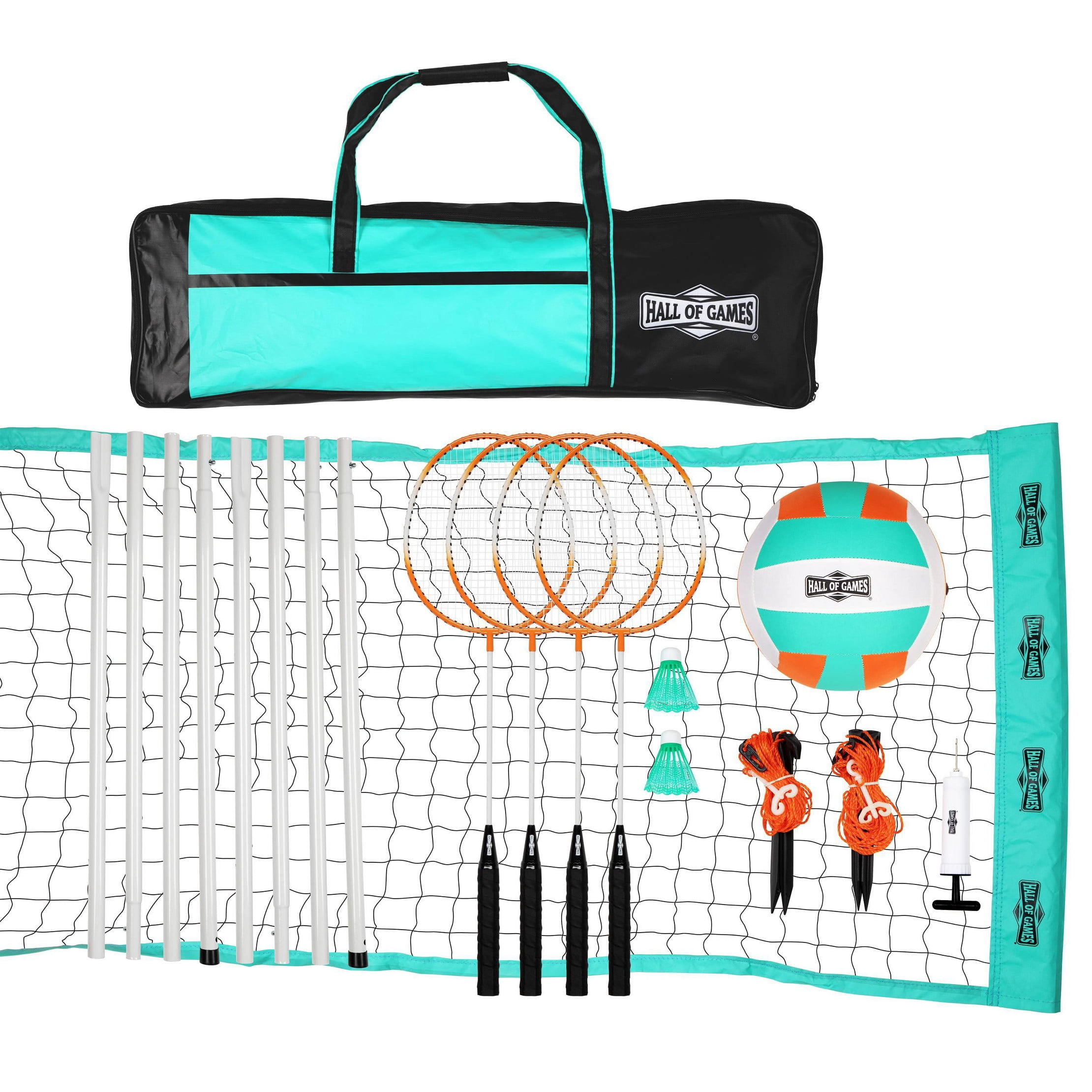 85'' x 2'' Competitor 20' Volleyball and Badminton Net Set with ...