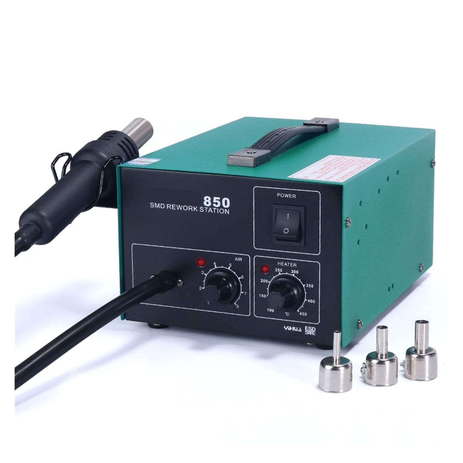 850 3 Nozzles Lead Free Hot Air Soldering Station SMD Rework Station With Heat Gun ,Fast Heating ...