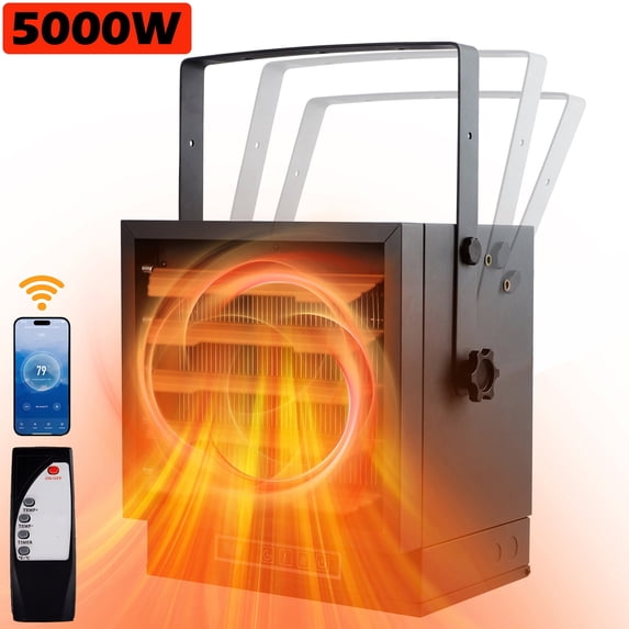5000W Electric Garage Heater, 240V Powerful Space Heater for Inside ...