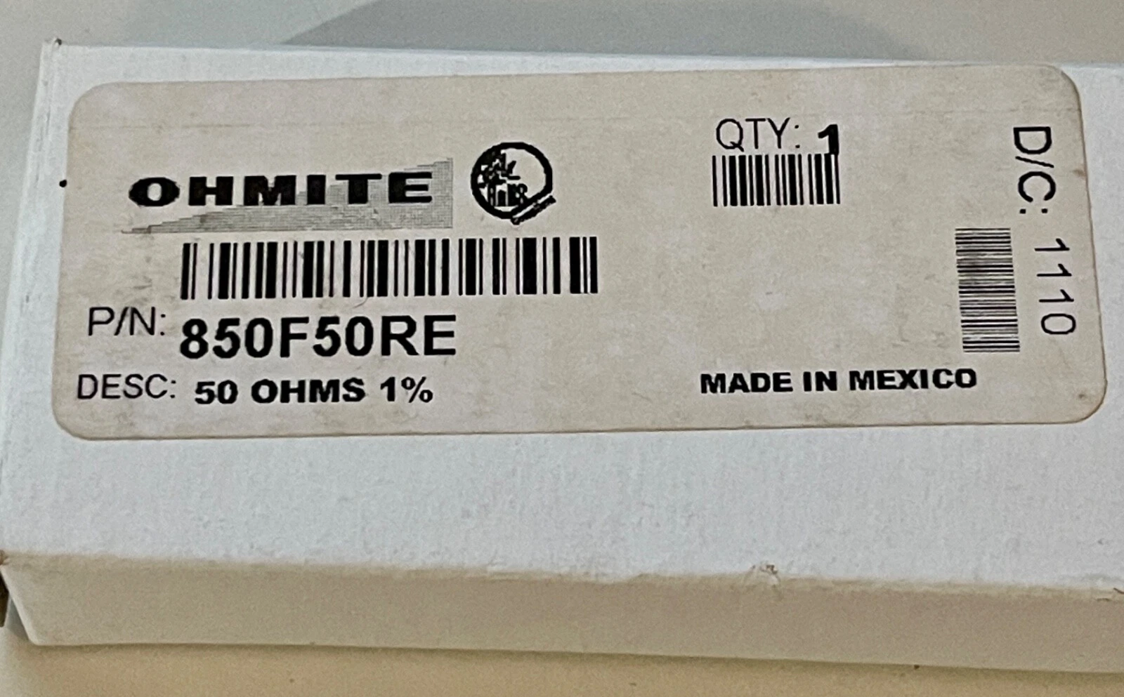 850F50Re Ohmite 50 Ohm 50 Watt 1% Precision Wirewound Resistor Chassis Mount - Walmart.com