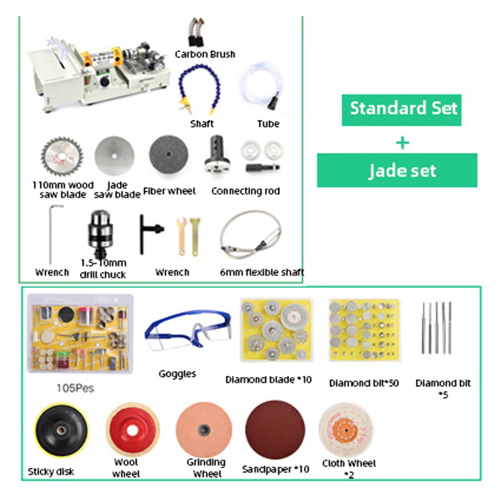 850W Jade Polishing Machine 5 IN 1 Mini Table Saw Desktop Polishing ...