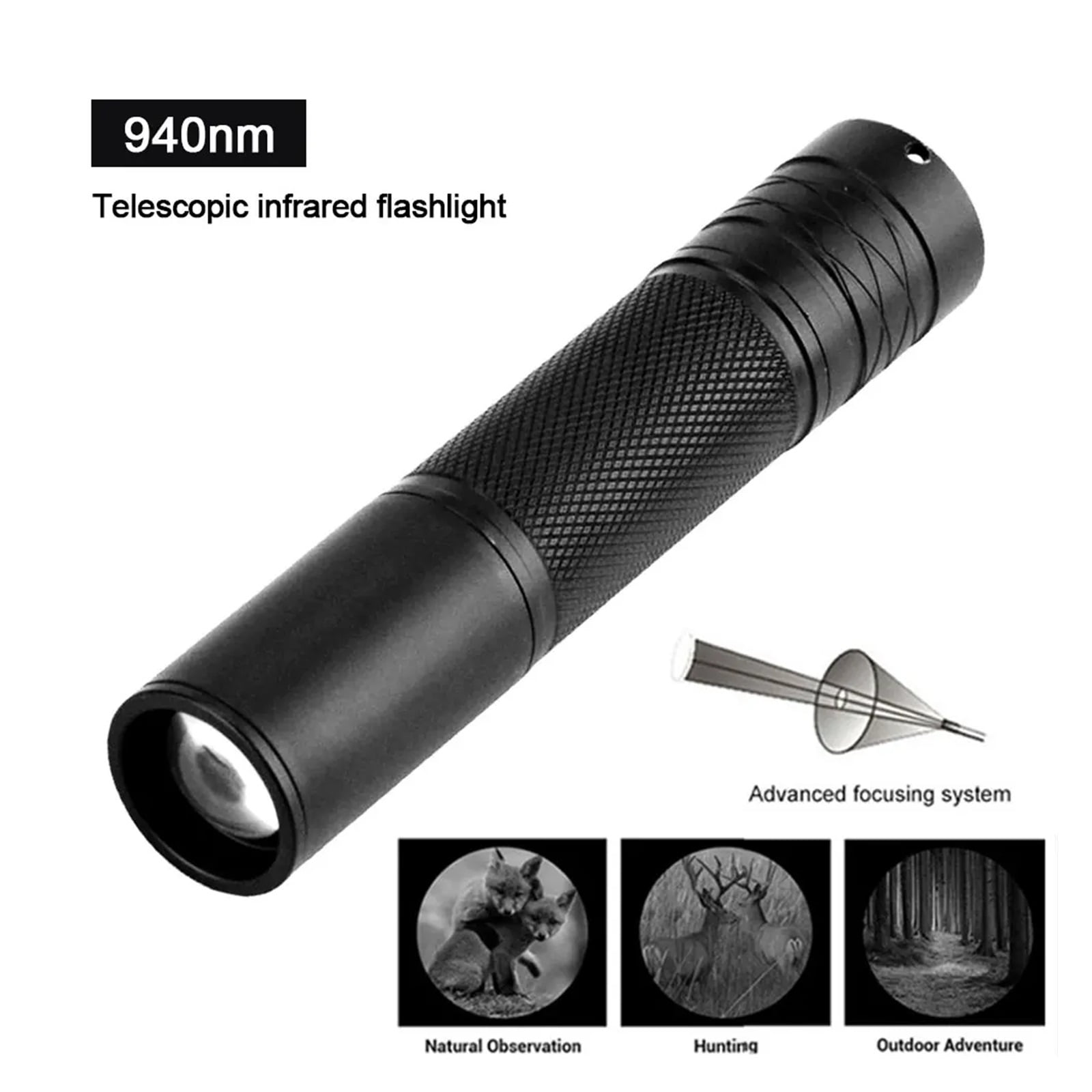 850nm/940nm Infrared Flashlight Adjustable Zoomable IR Hunting Torch ...