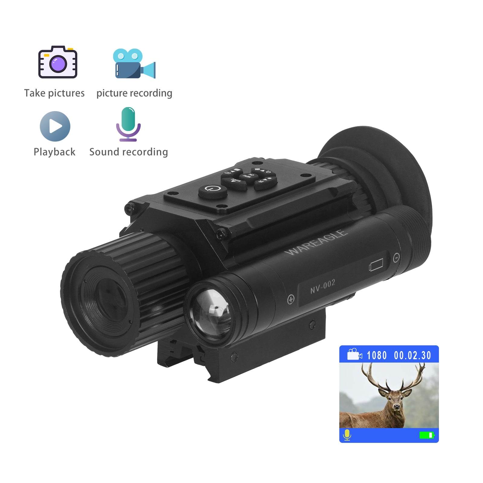 850nm IR Camera 1-4X Digital Night Vision Hunting Rifle Scope Optics ...