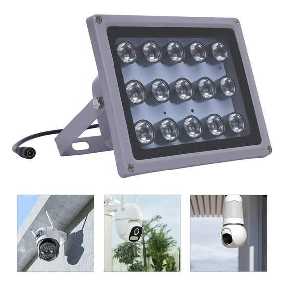 15 LED Infrared IR Illuminator Lamp Night Vision Floodlight Silver Gray ...
