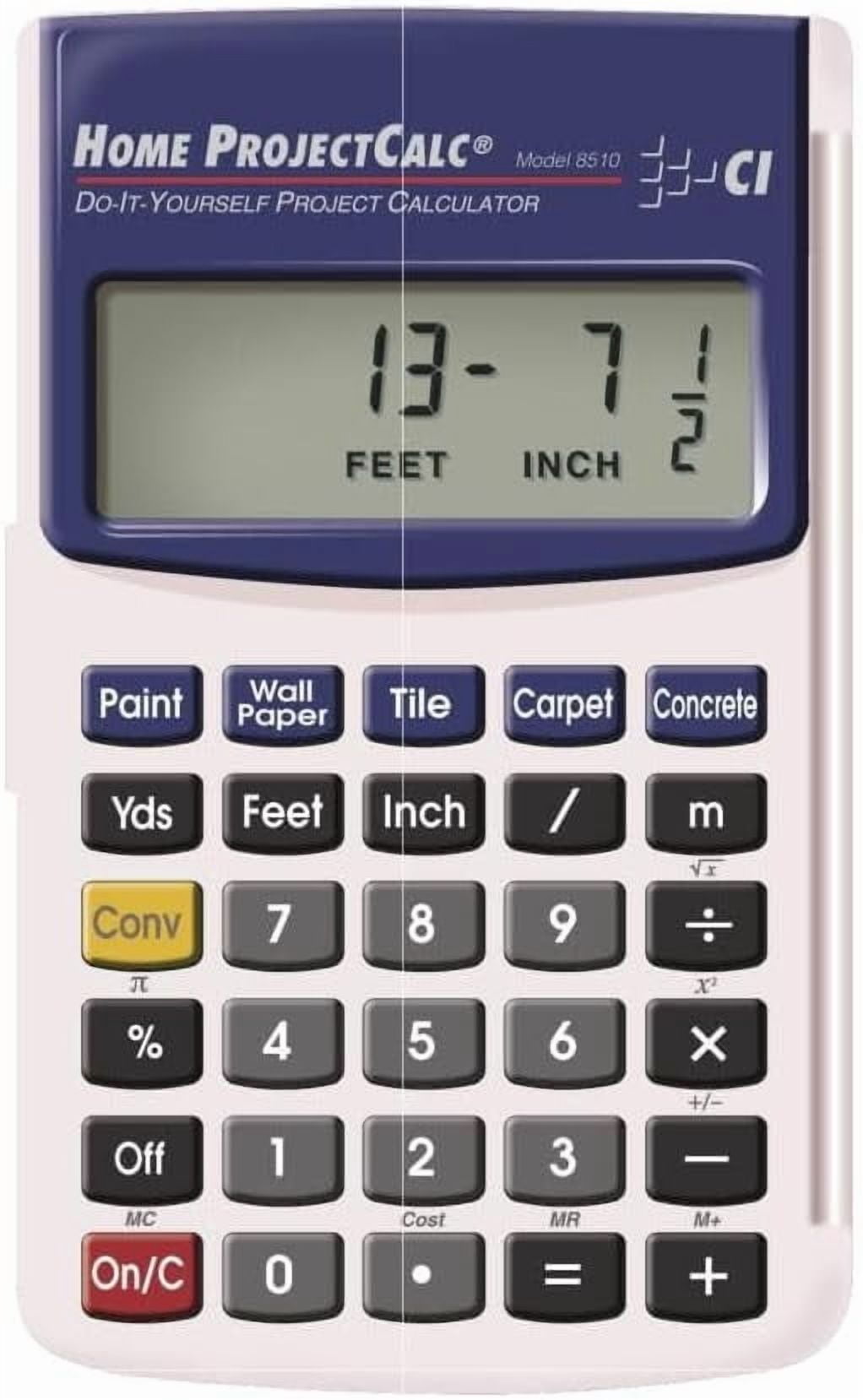 8510 Home ProjectCalc Do-It-Yourselfers Feet-Inch-Fraction Project ...
