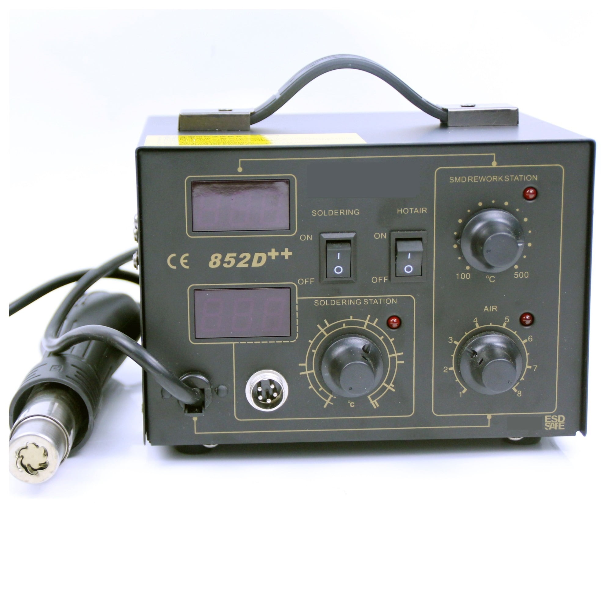 852D++ Iron Solder Soldering Hot Air Gun 2 In 1 Rework Upgraded From ...